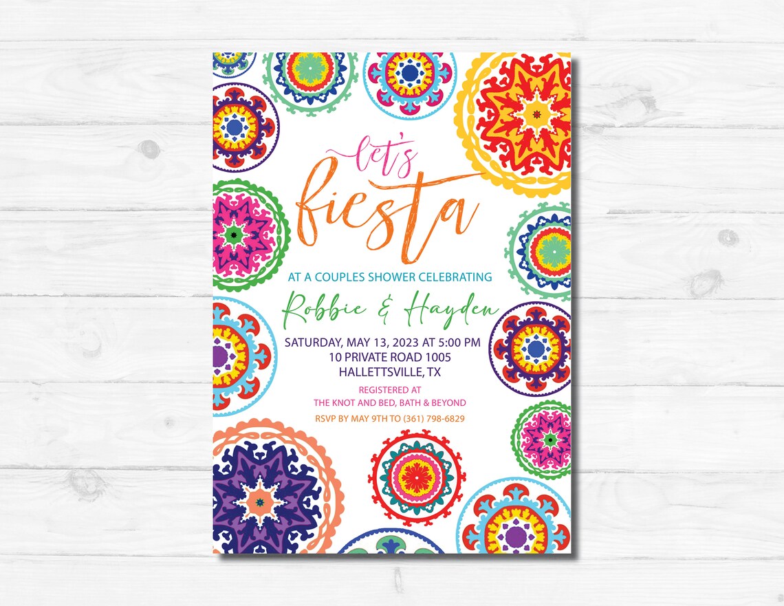 Fiesta Couples Shower Invitation DIGITAL - Etsy