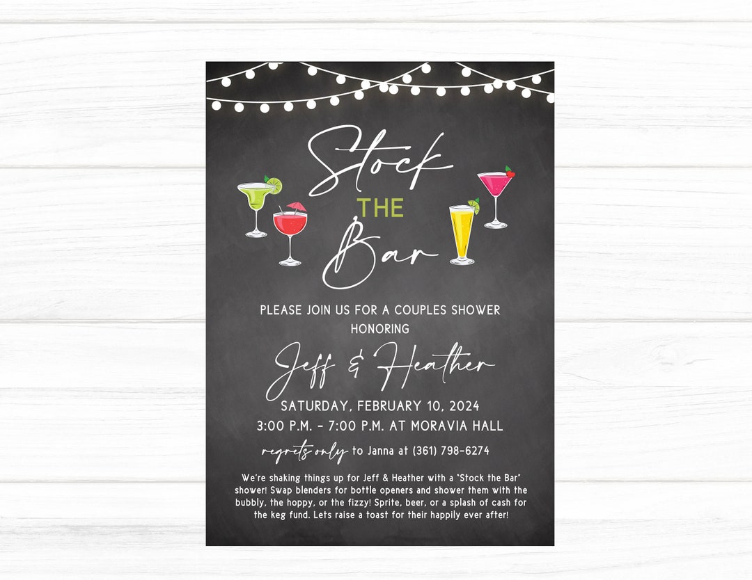 Stock the Bar Shower Invitation - Etsy