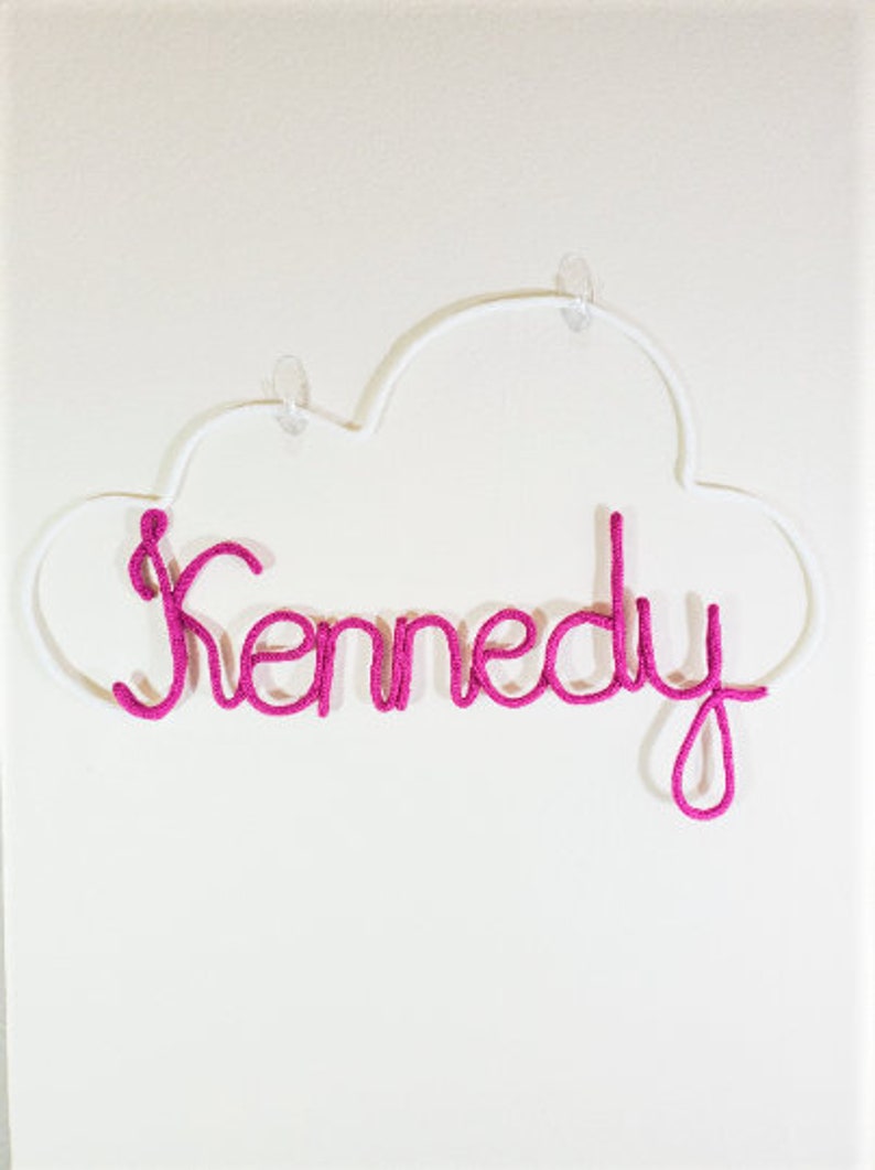 Cloud Nursery Name Sign Nursery Decor Name on a Cloud Sign Knitted Wire ...