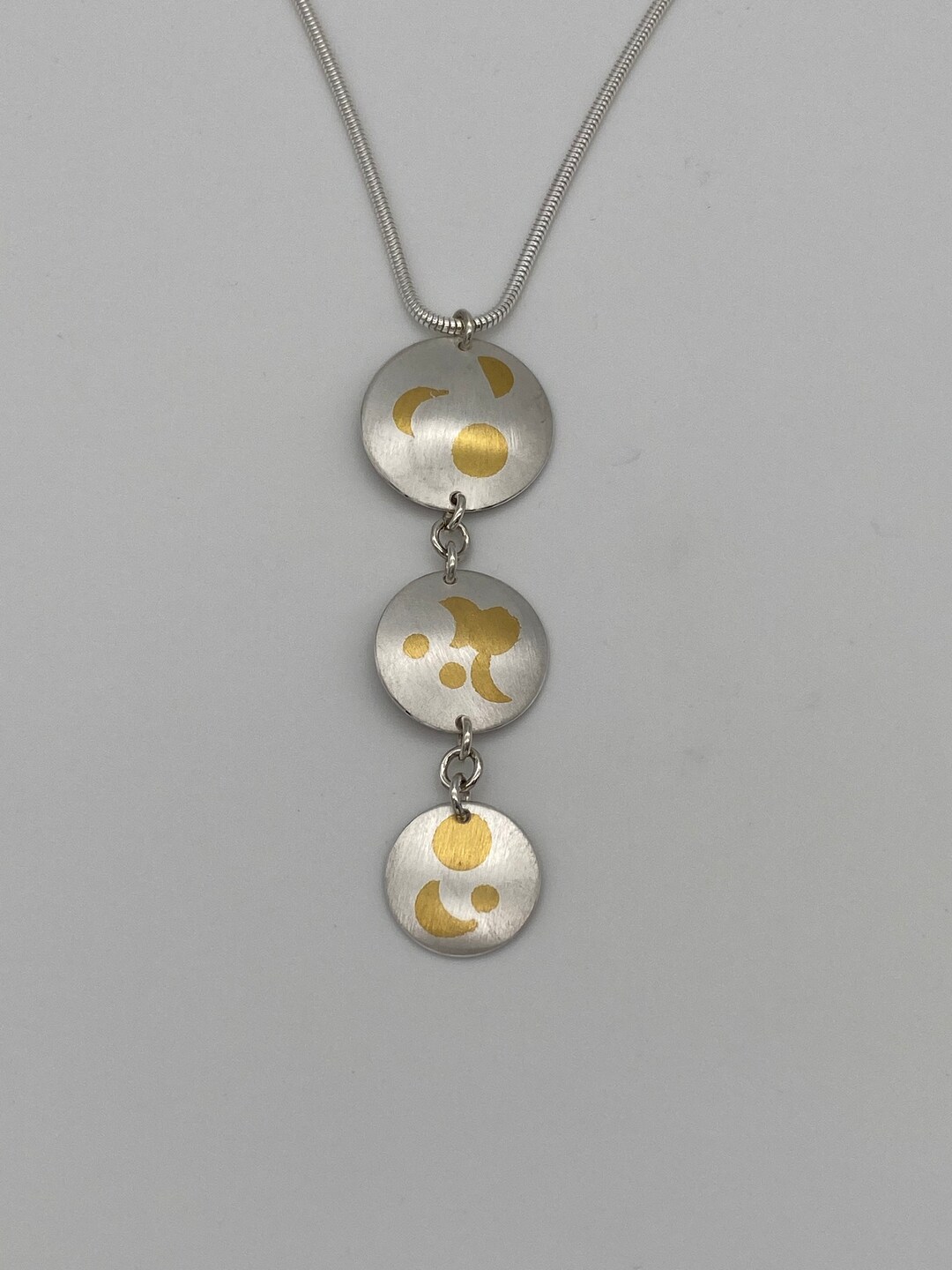 Silver Pendant With Keum Boo Design - Etsy