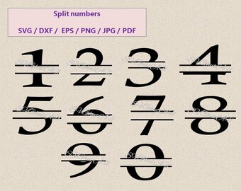 Split Numbers Svg | Etsy