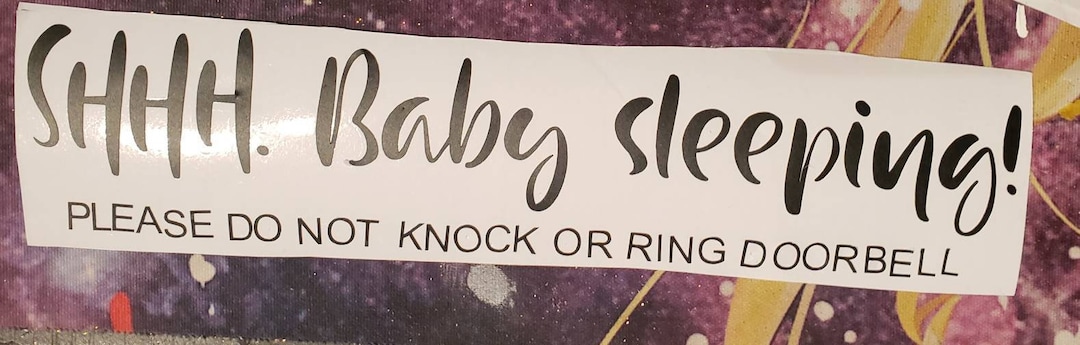Shh Baby Sleeping Door Decal - Etsy