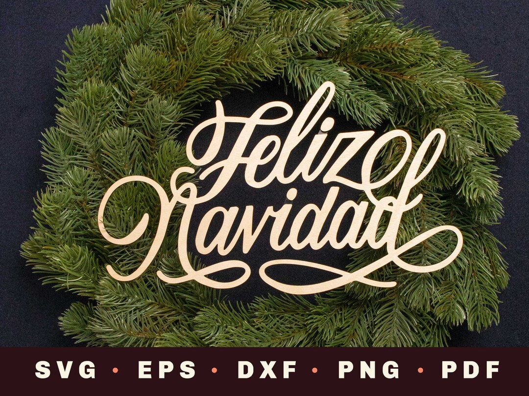 Feliz Navidad - Fancy Cursive SVG Handlettering Vector Printable Cut ...