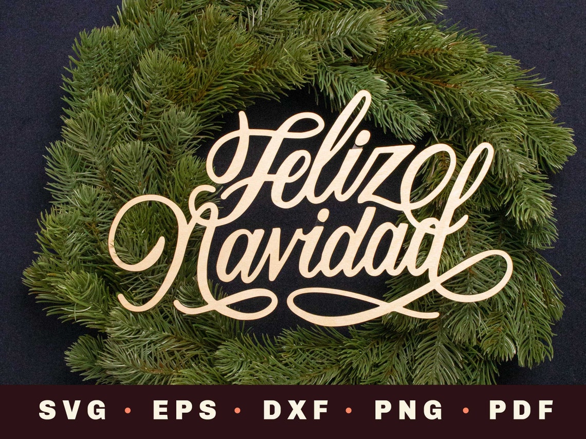 Feliz Navidad - Fancy Cursive SVG Handlettering Vector Printable Cut ...