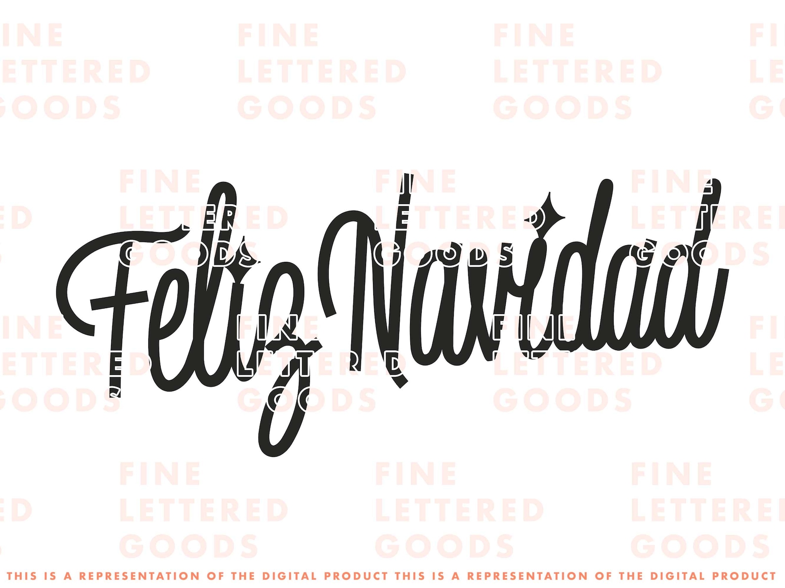 Feliz Navidad Classic Cursive SVG Handlettering Vector Printable Cut ...