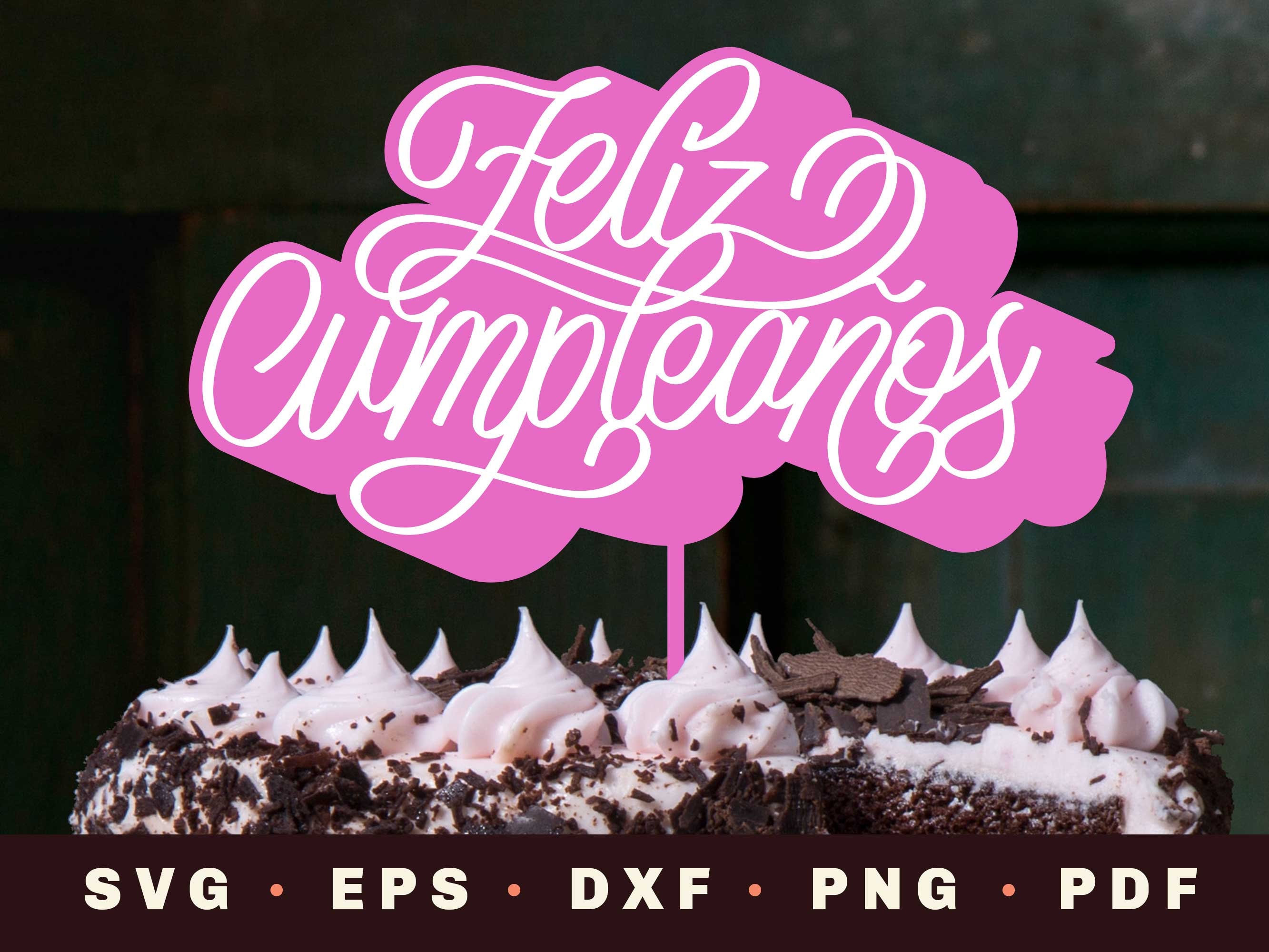 Feliz Cumpleanos 3D Fancy Cursive SVG Handlettering Vector | Etsy