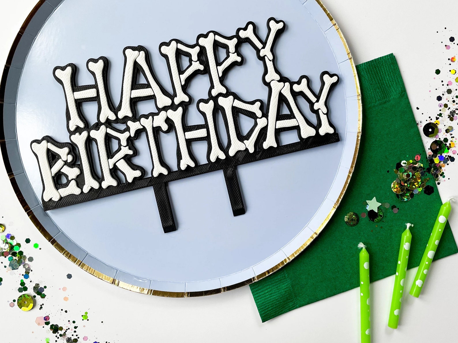 Dinosaur Bones Cake Topper - Pirate Cake - Halloween Cake - Birthday ...