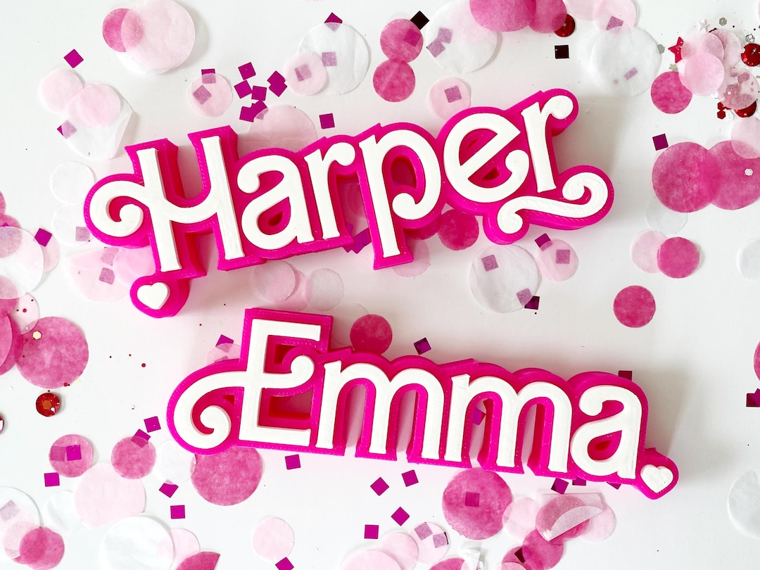 Pink Doll Fashion Fan Custom Name - Hanging Wall Decor - Name Plate ...