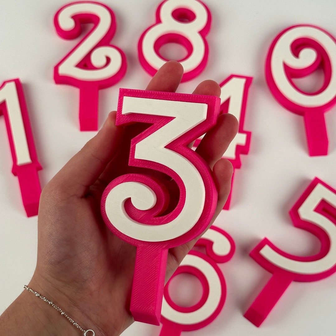 Pink Doll Style Birthday Cake Topper | Number for Birthday Cake ...