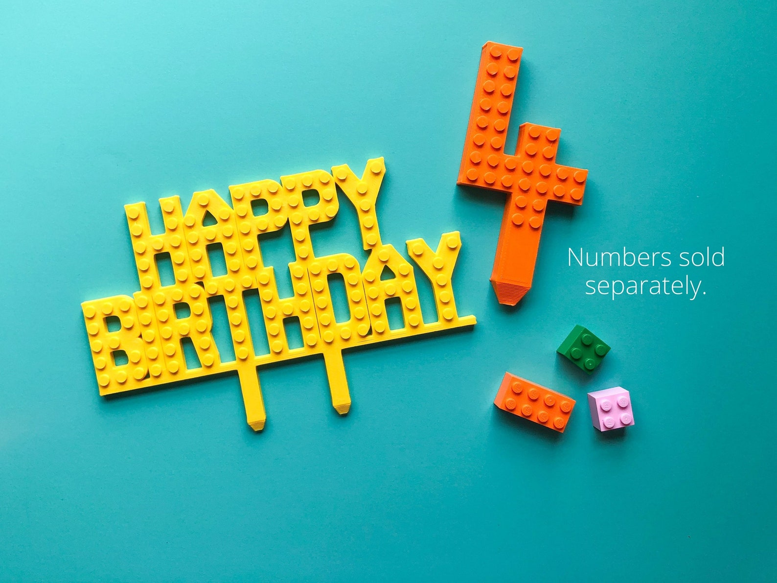 Brick Birthday Cake Topper - Happy Birthday Sign - Brick Party - Boys ...