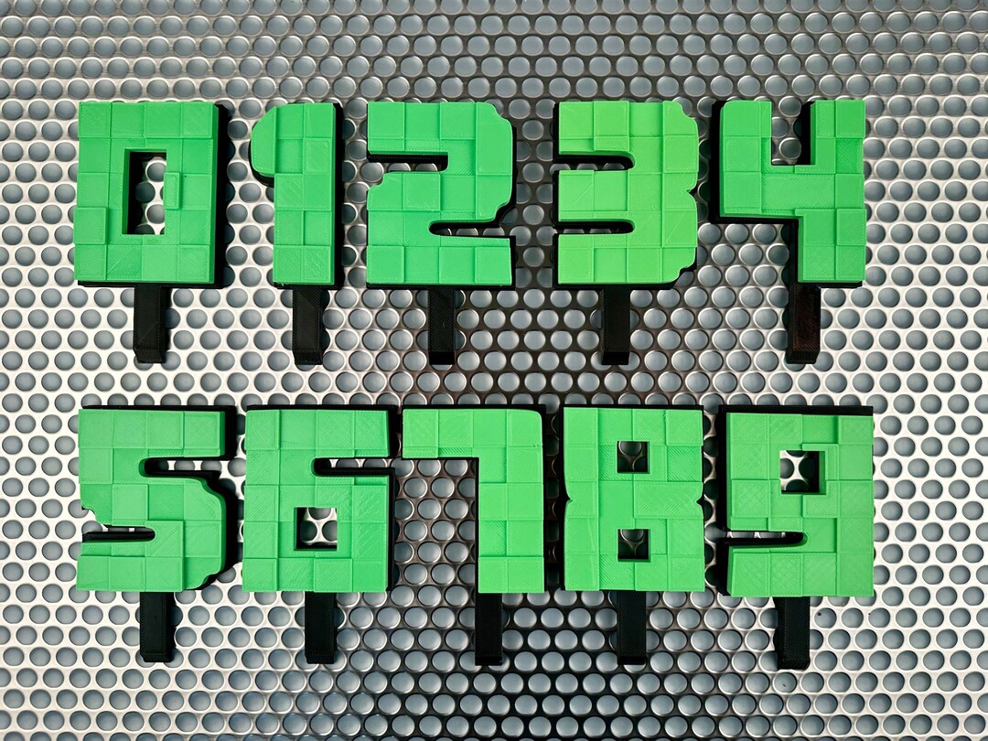 Block Mining Style Birthday Cake Topper | Number for Birthday Cake ...
