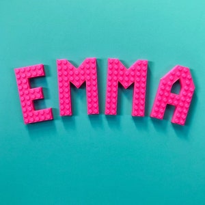 Customizable Building Blocks Name Wall Art - Wall Bedroom Decor - Kids ...