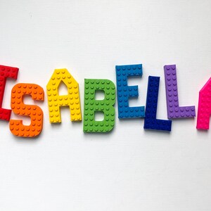 Customizable Building Blocks Name Wall Art - Wall Bedroom Decor - Kids ...