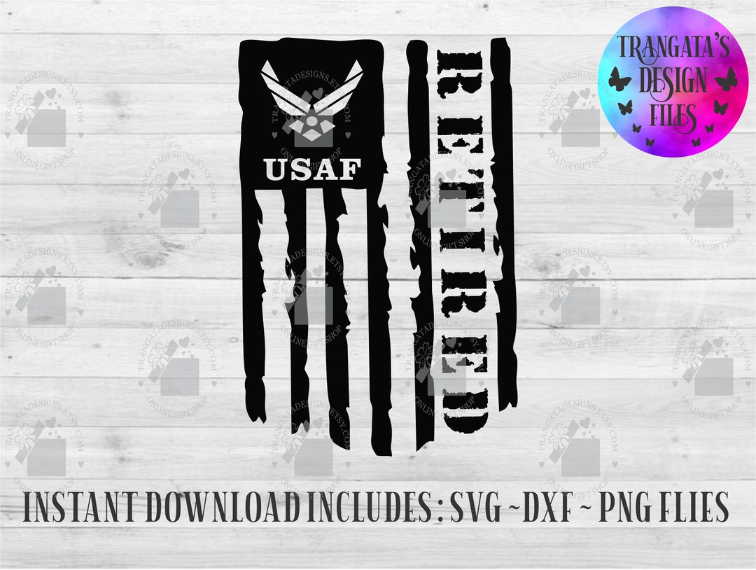 U.S Air Force Retired Flag Instant Download, U.S Air Force SVG, U.S Air ...