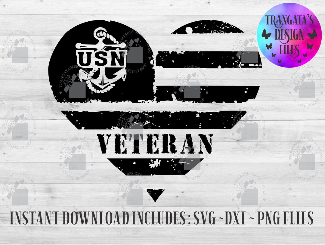 Distressed US Navy Veteran Flag, Military SVG (digital Download) - Etsy