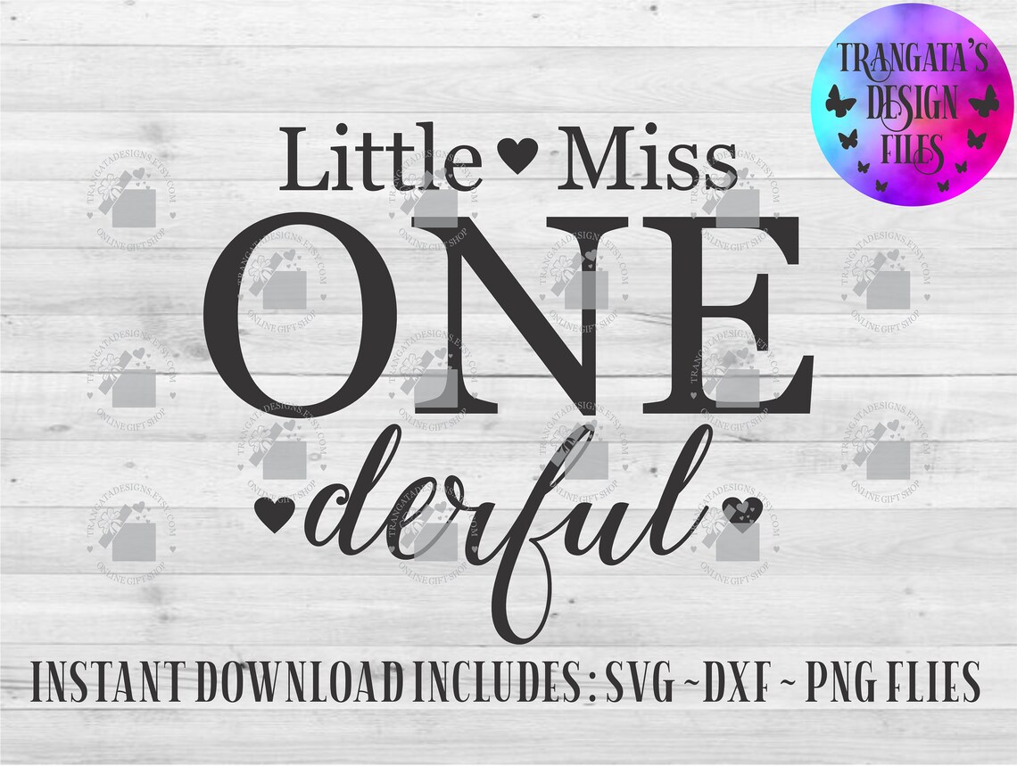 Little Miss One-derful SVG: First Birthday Design (digital Download) - Etsy