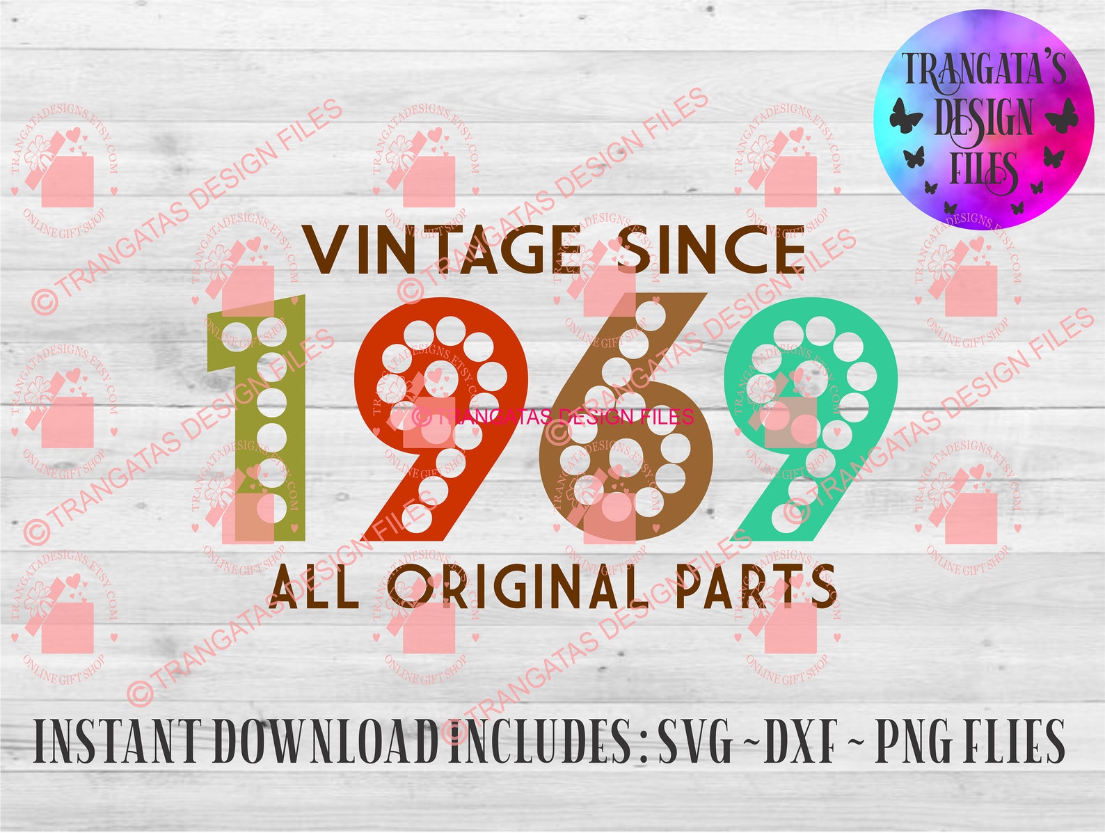 Vintage Since 1969 Instant Download Birthday SVG Dads | Etsy