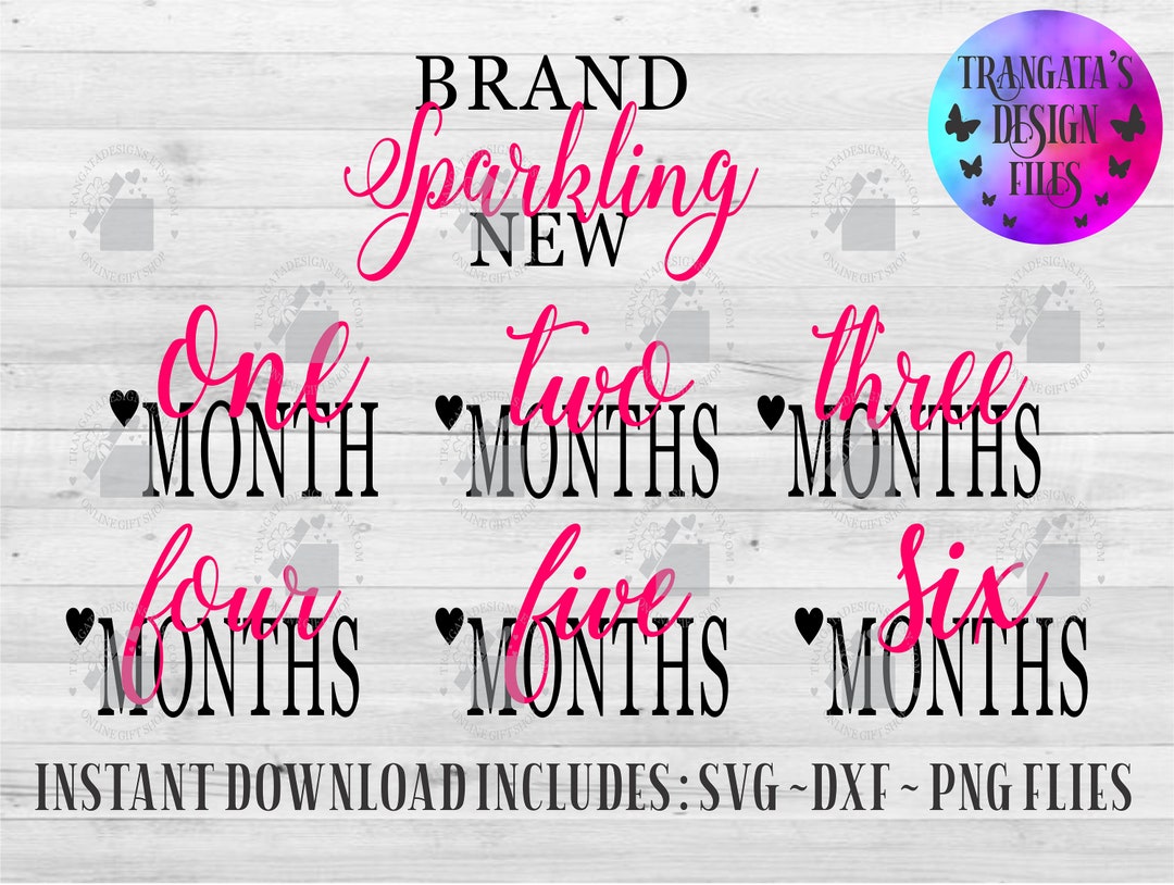 Monthly Milestone Cursive Set Instant Download, Baby Milestone Svg ...