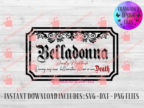 Belladonna Witches Label Instant Download Files Witches Brew | Etsy