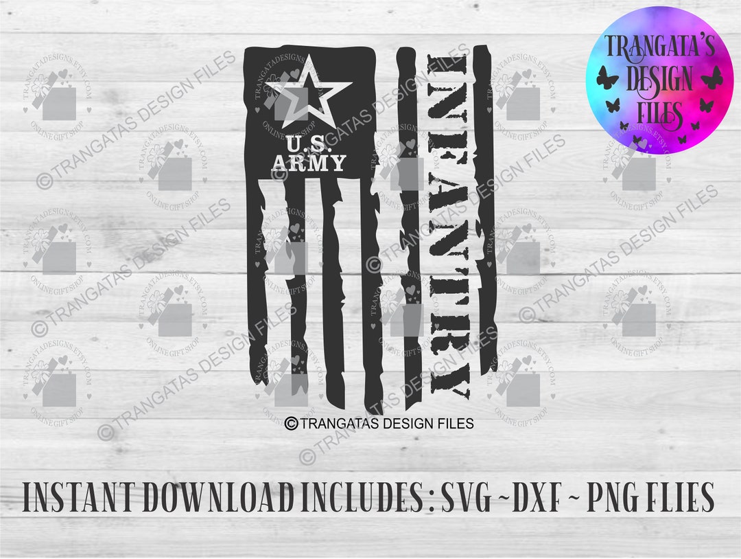 U.S Army Infantry Flag Instant Download, U.S Army SVG, U.S Army DXF ...
