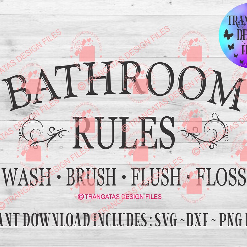 Bathroom Rules Svg - Etsy