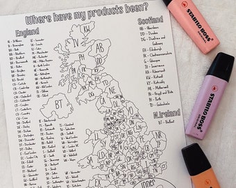 Postcode Map Uk | Etsy