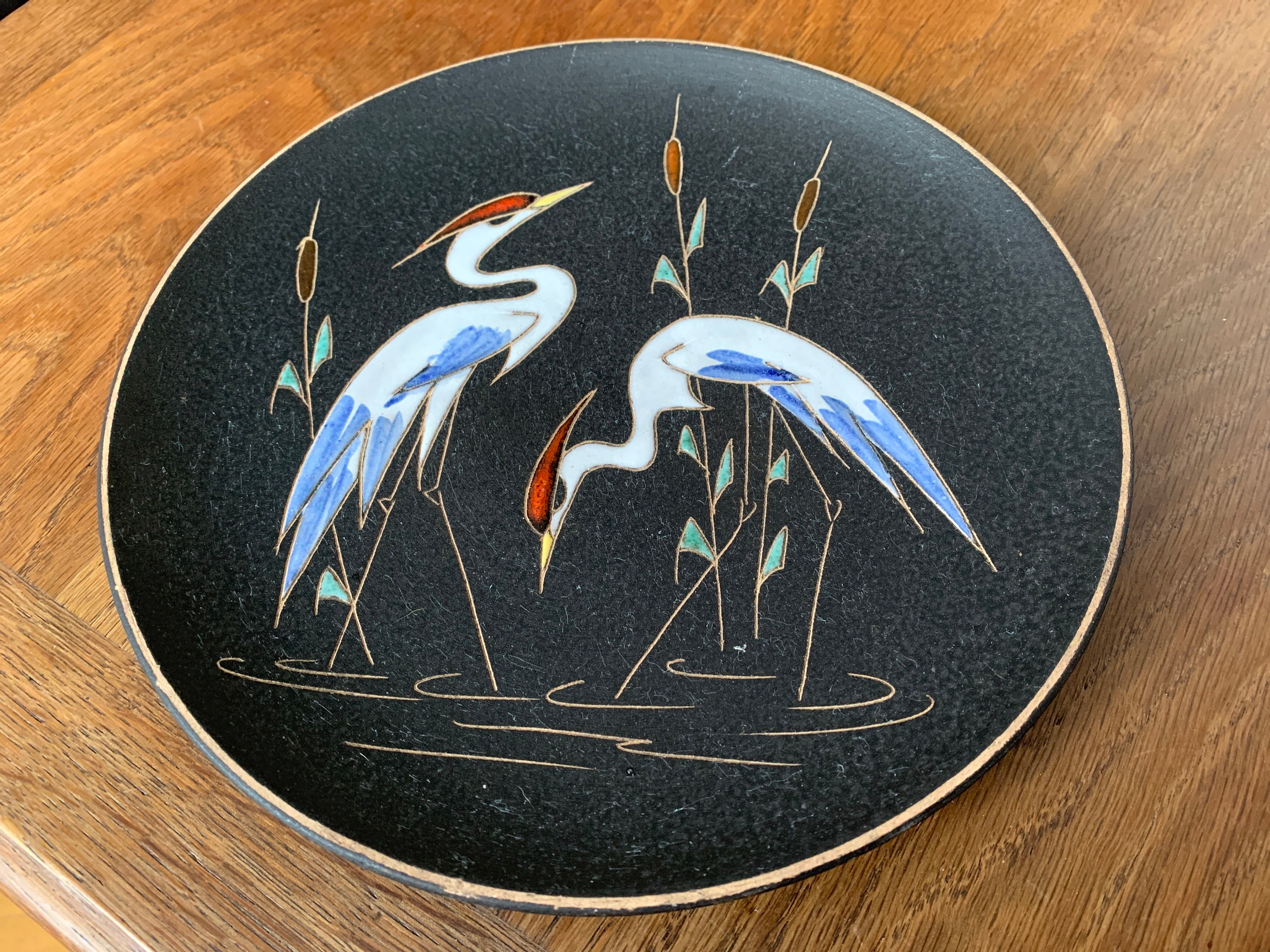 Ruscha Herons Wall Plate 717 "handarbeit" by Arno Kiechle - Etsy