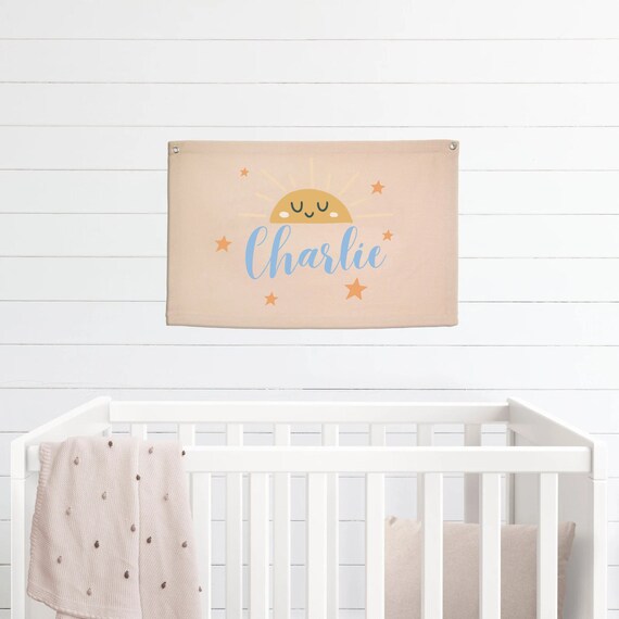 Nursery Name Sign Baby Name Flag Canvas Flag Custom Name - Etsy
