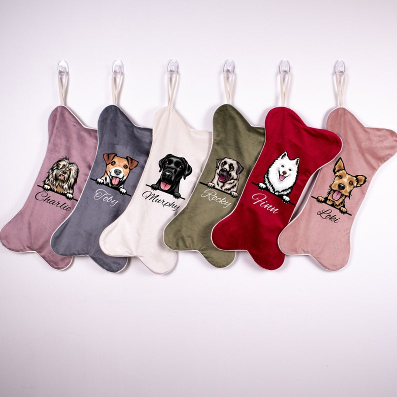 Custom Dog Christmas Stocking Velvet Dog Breed Stocking - Etsy