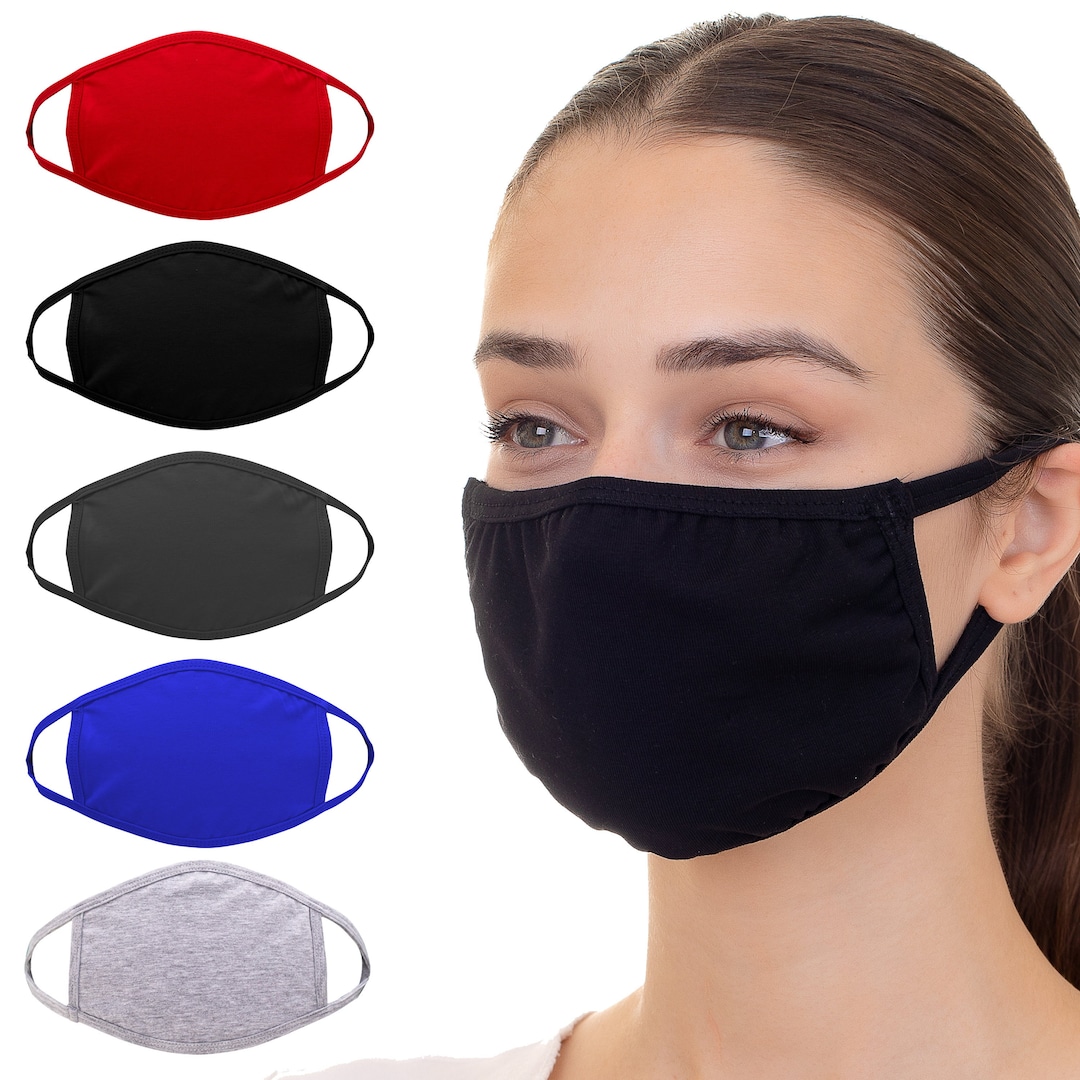 Cotton Face Mask Washable Face Mask With Filter Pocket Unisex Face Mask ...
