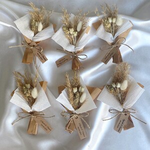 Rustic Wedding Magnet Favors: Mini Dry Flower Bouquet - Etsy