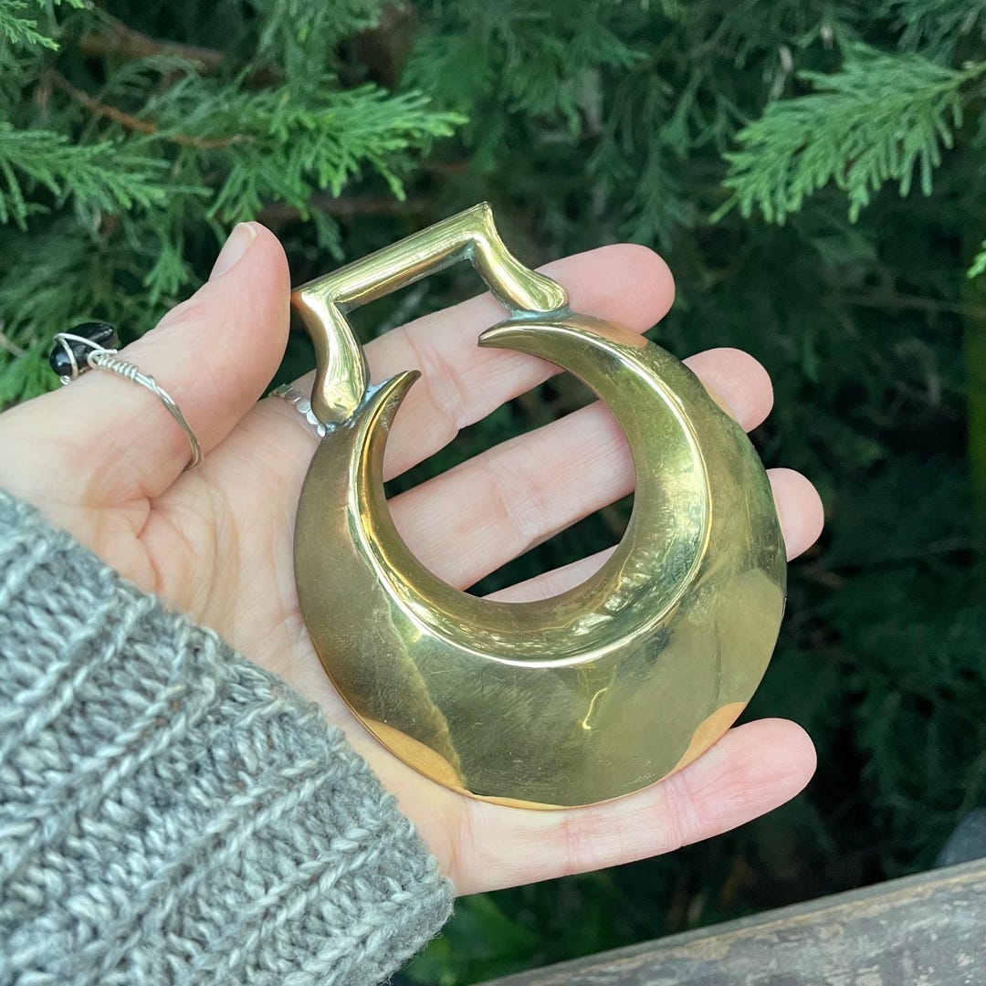 Vintage Crescent Moon Horse Brass, Personal Amulet Charm, English Folk ...