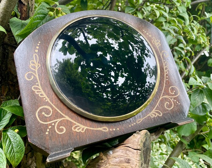 Vintage Scrying Mirror 1950s Clock Base, Ornate Hand Carved, Occult ...