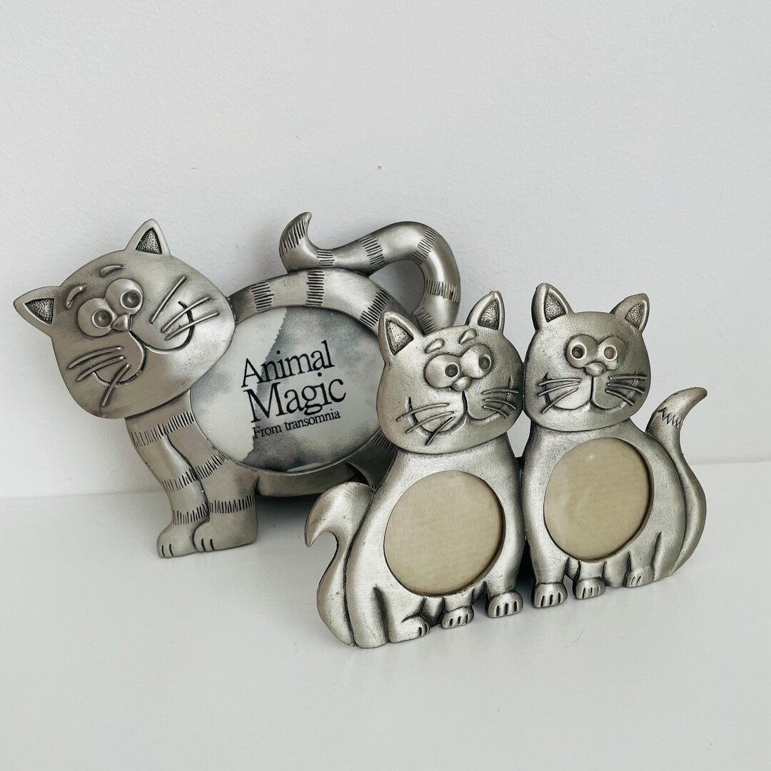Vintage Cat Shaped Photo Frames Bundle, Small Oval Circle Photo Frames ...