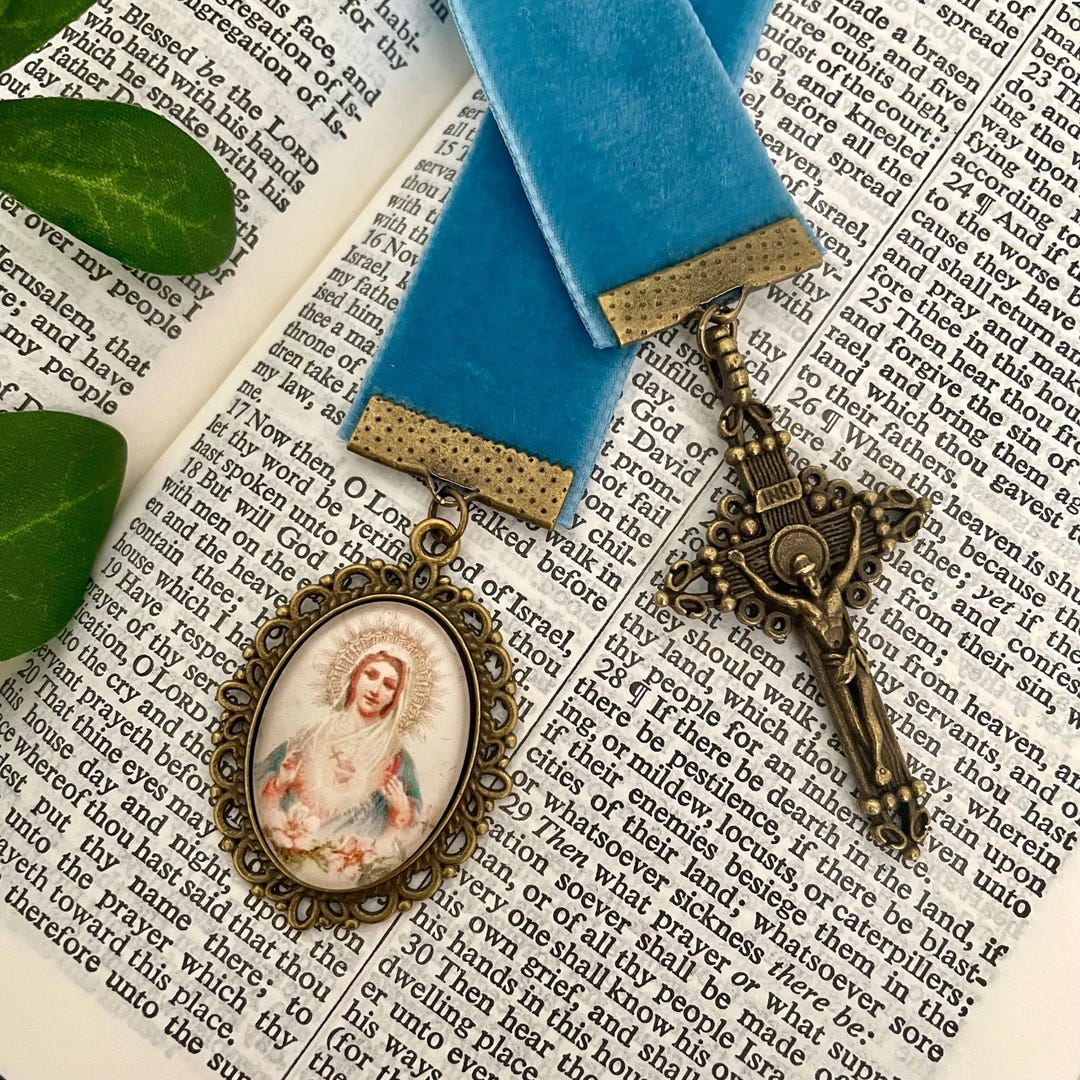 Catholic Bookmark, Immaculate Heart of Mary Holy Bible Page Marker ...