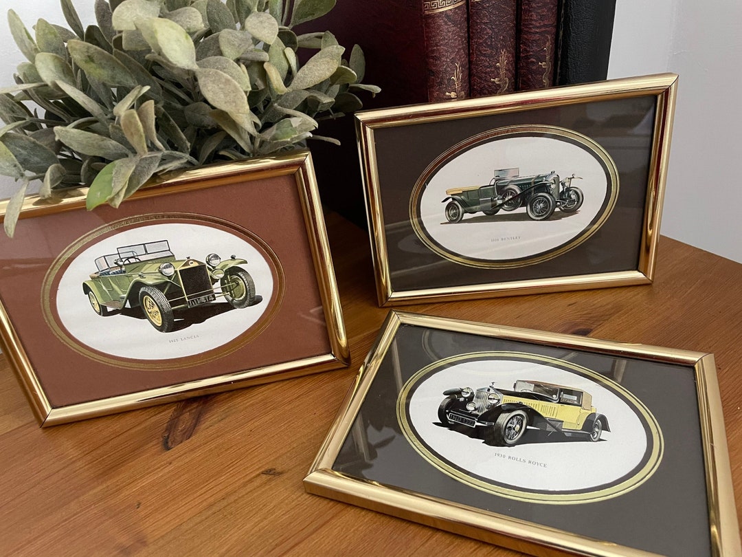 Vintage Classic Cars Prints Framed Wall Art, Collectable Gift Idea ...