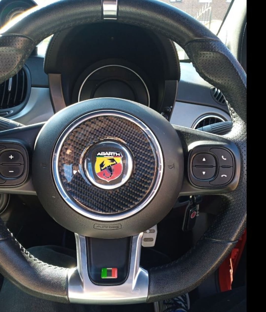 3D Epoxy Genuine Carbon Fiber Steering Wheel Ring Sticker Fits to Fiat ...