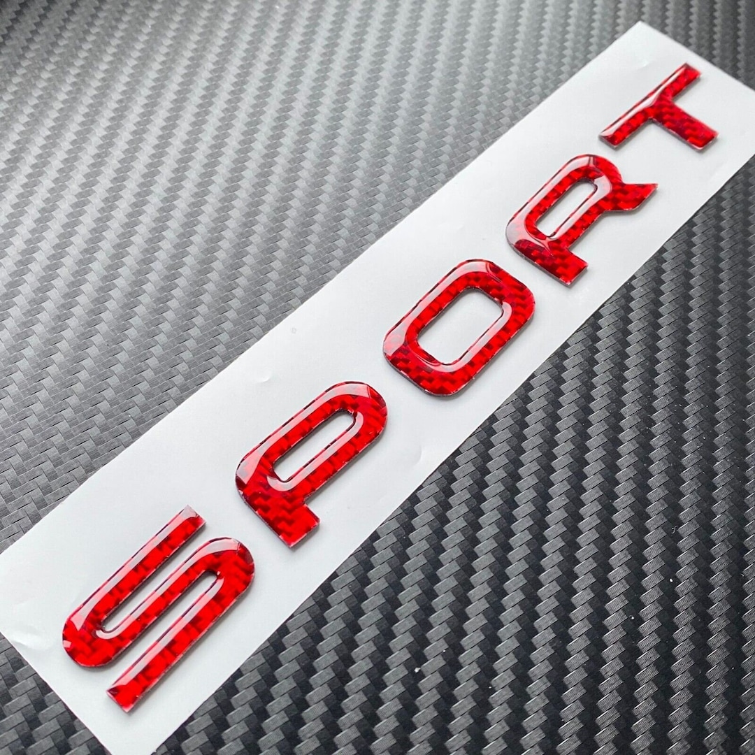 RED Real Carbon Fiber Fits to Range Rover Sport Badge LETTERING ...