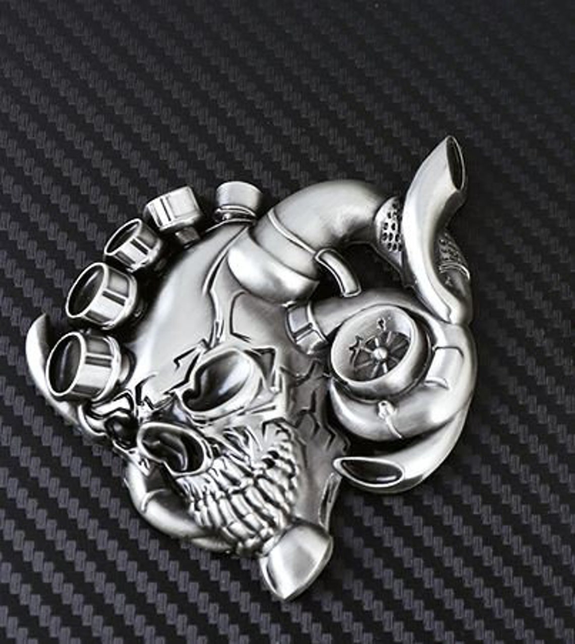 Silver Gold Metal 3D Skull Badge Devil Emblem Sticker for Cars Bikes ...