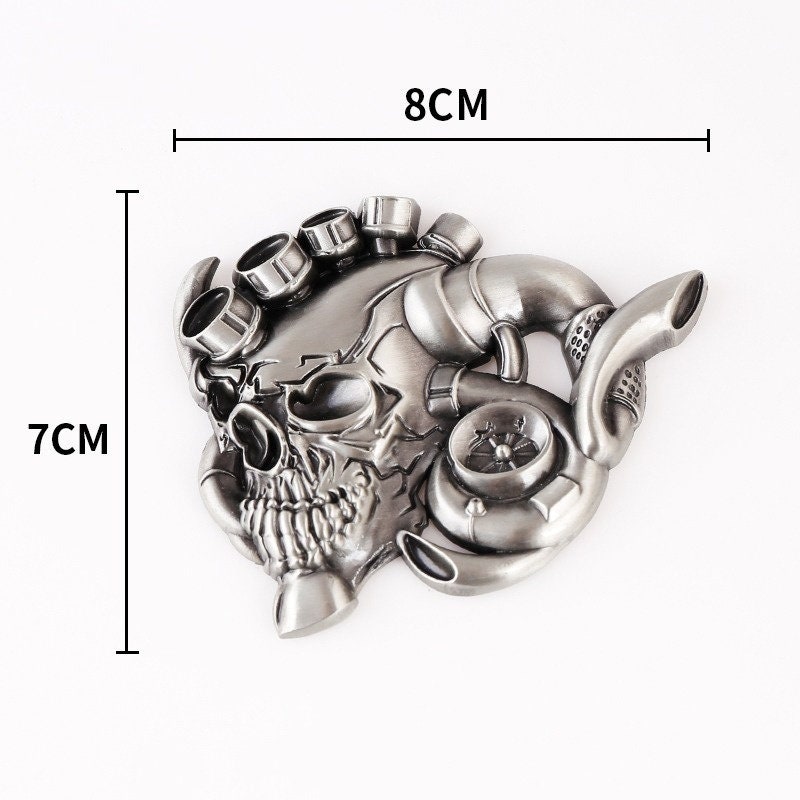 Silver Gold Metal 3D Skull Badge Devil Emblem Sticker for Cars Bikes ...
