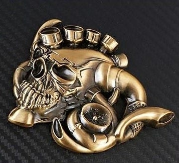 Silver Gold Metal 3D Skull Badge Devil Emblem Sticker for Cars Bikes ...