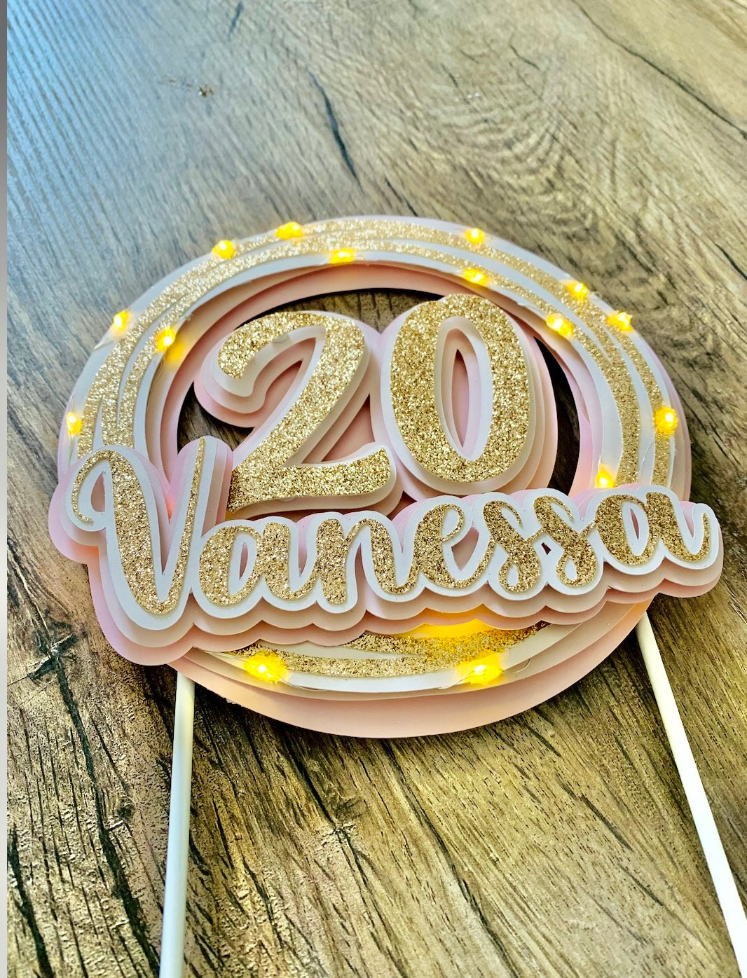 LED Cake Topper 3D Birthday Cake Topper LED Birthday Cake - Etsy