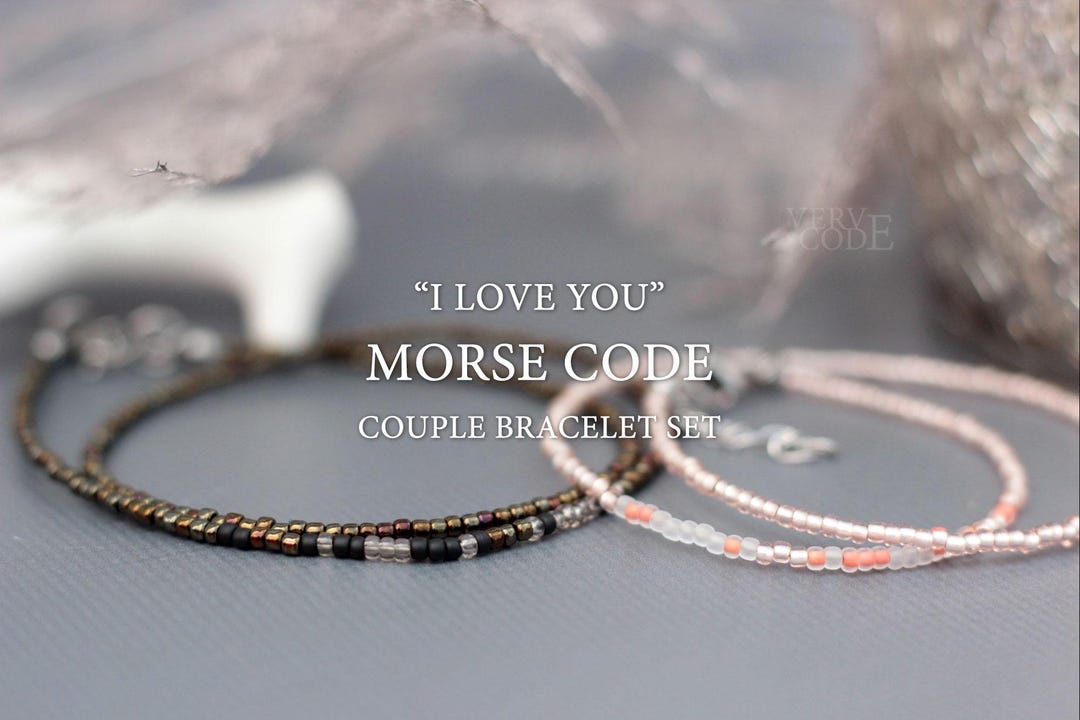 I Love You Morse Code Bracelet Couples Braceletmatching Bracelets - Etsy
