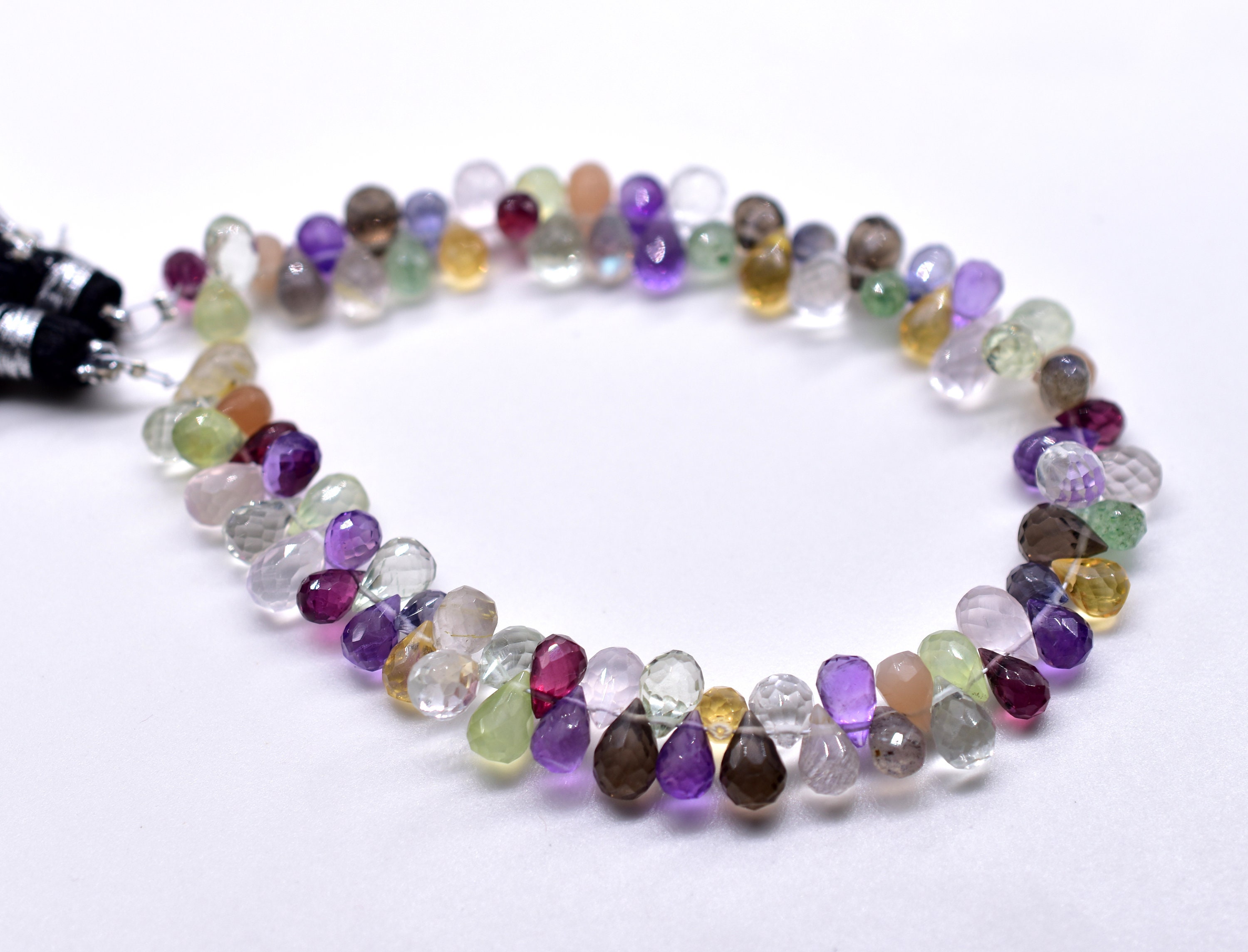 Multi Stone Faceted Teardrop Beads, Natural Gemstone Strand (7 Inch) - Etsy