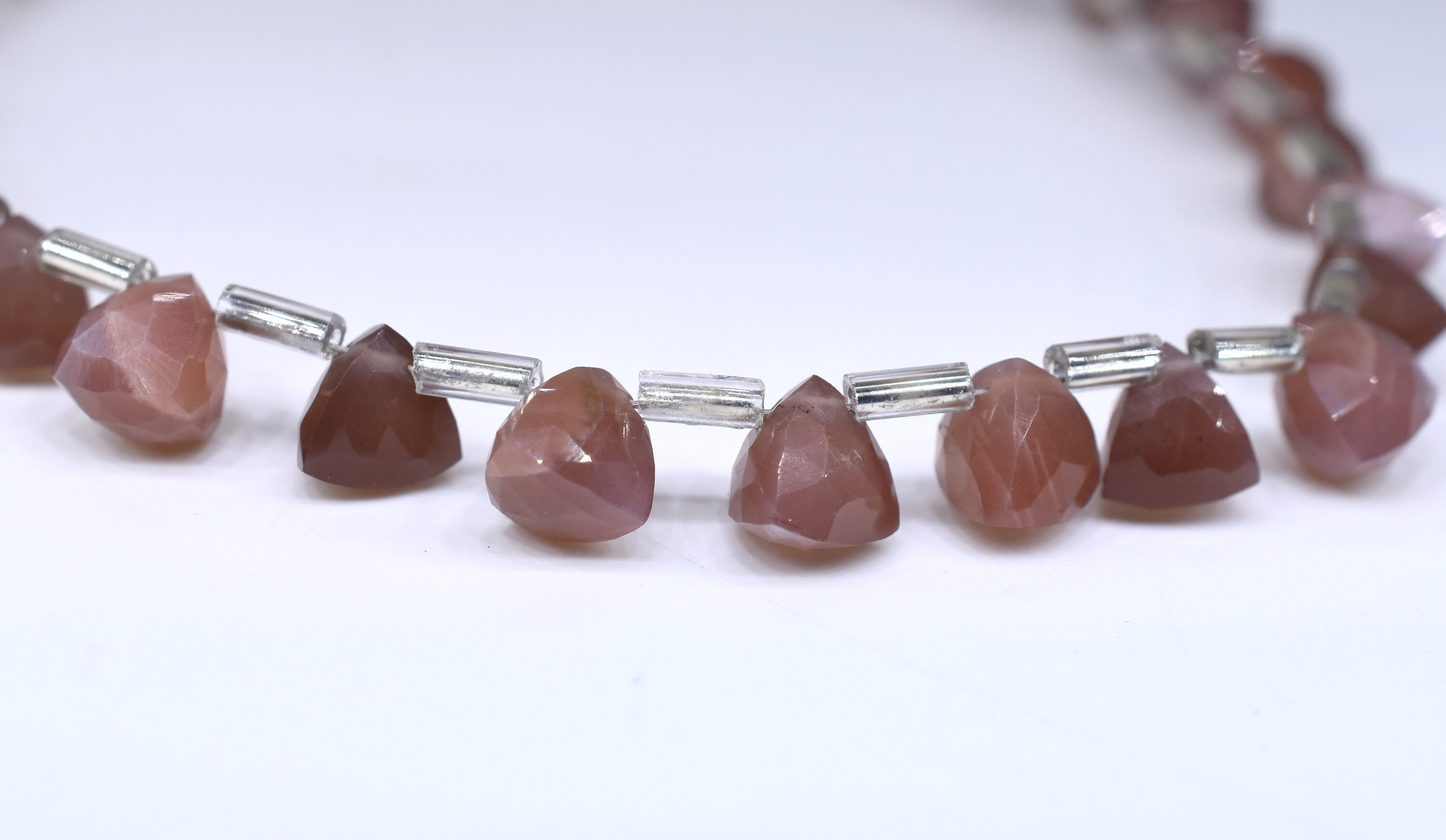 Chocolate Moonstone Beads, 3D Faceted Triangle, 7 Inch Strand - Etsy
