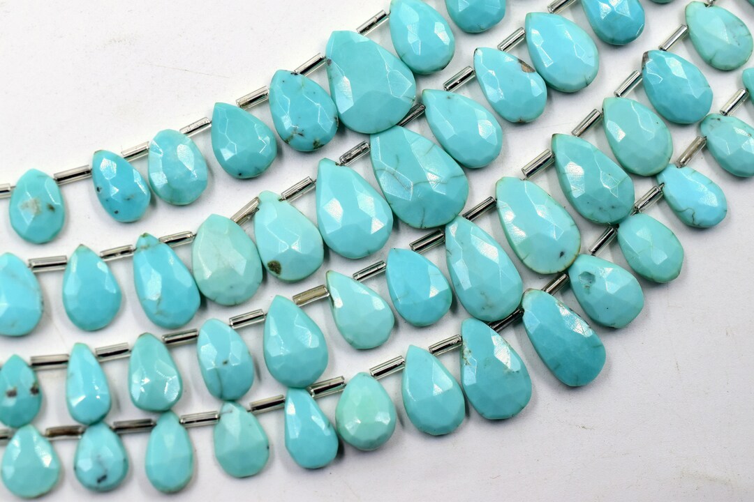 Arizona Turquoise Sleeping Beauty Pear Shape Faceted Teardrop Beads ...