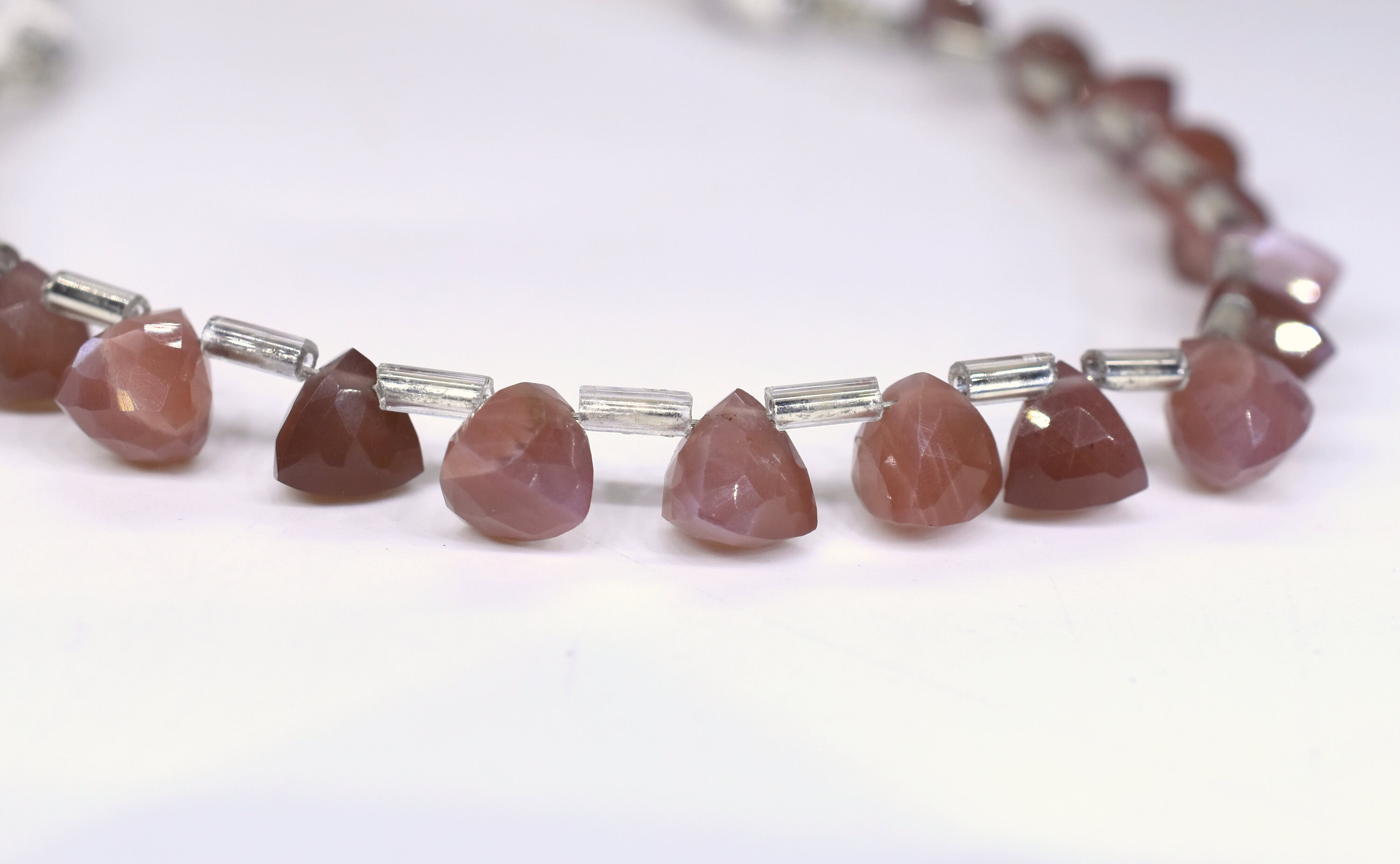 Chocolate Moonstone Beads, 3D Faceted Triangle, 7 Inch Strand - Etsy