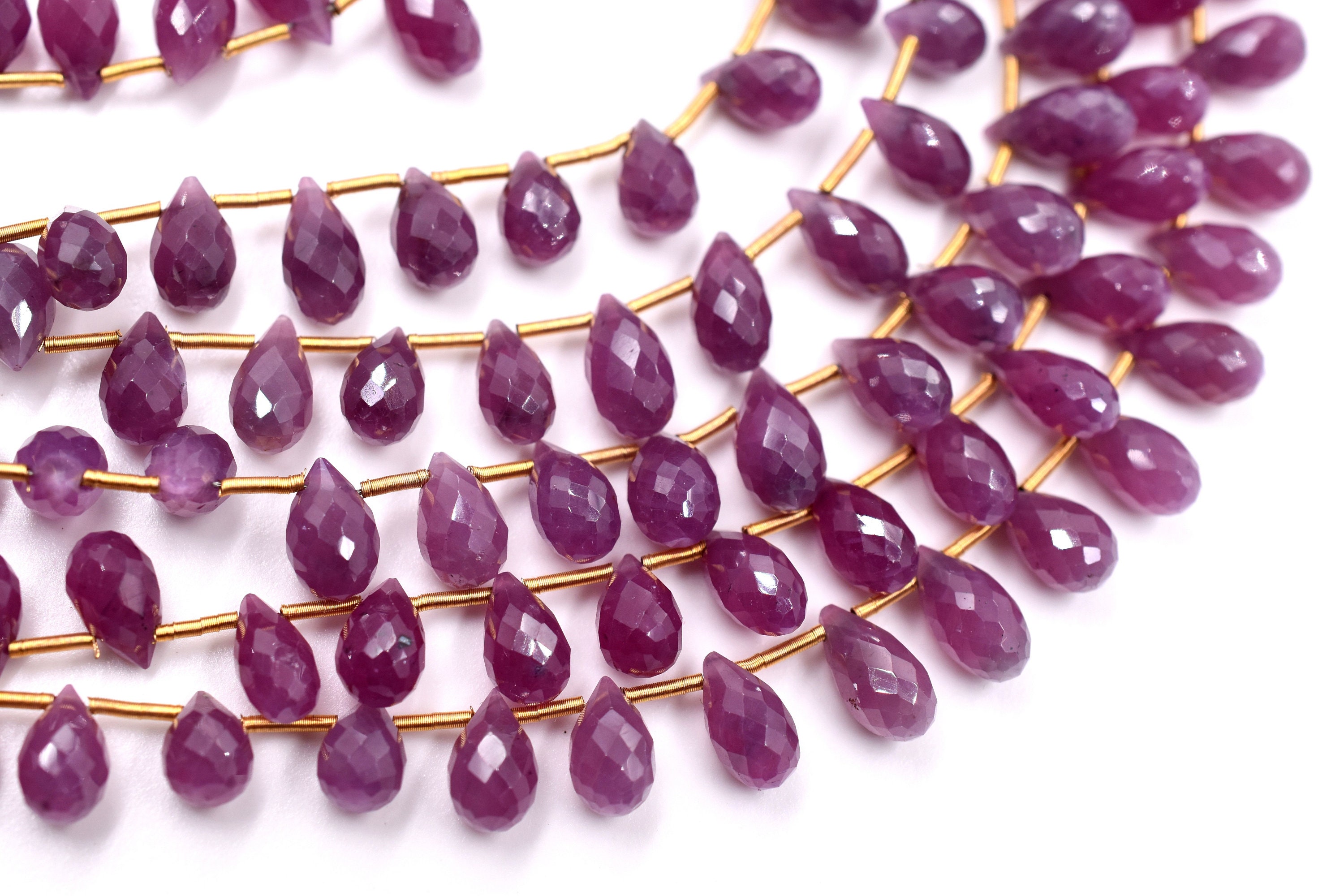 Natural Ruby Faceted Drop Shape Teardrop Beads Size 5X7 to 5X9 - Etsy UK