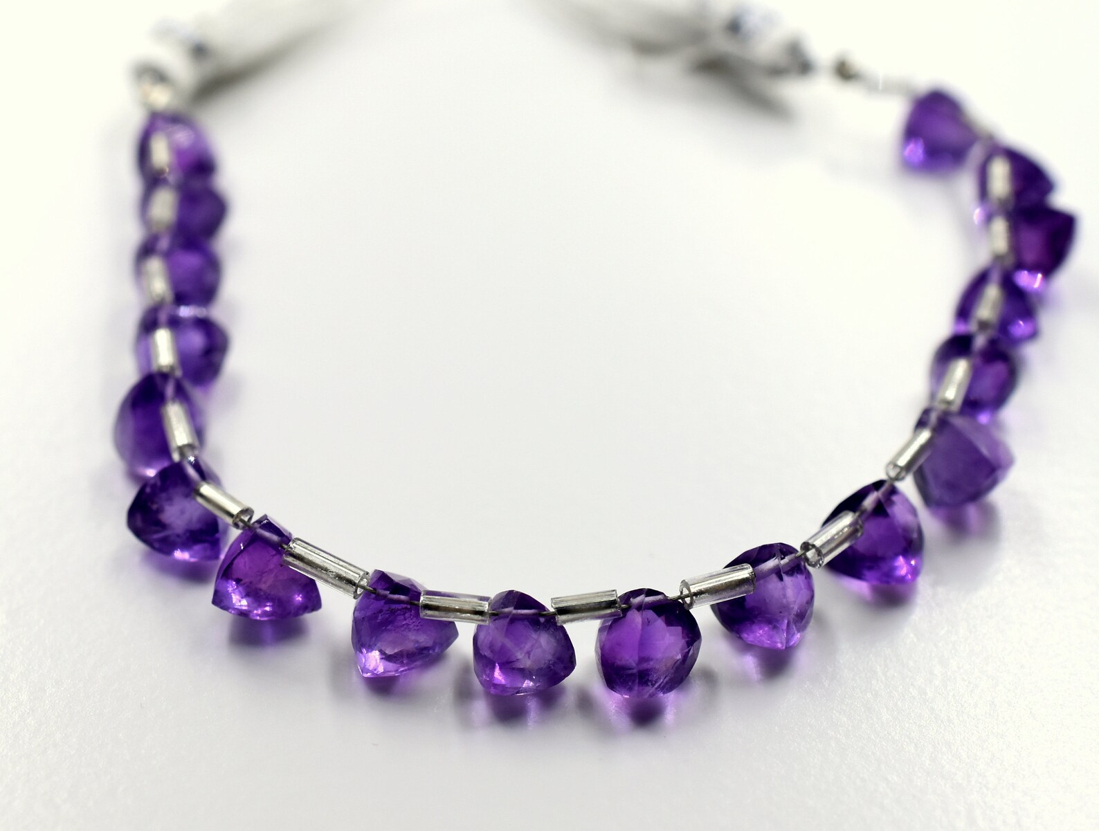 Amethyst Triangle Shape 3D Beads Faceted Briolettes Beads Size - Etsy