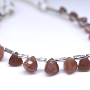 Chocolate Moonstone Beads, 3D Faceted Triangle, 7 Inch Strand - Etsy